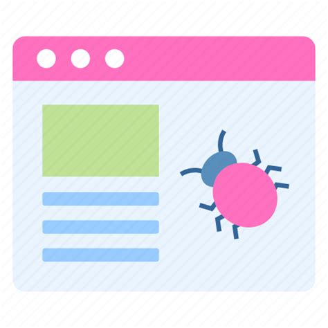 Malicious Website Webpage Bug Virus Bugging Malware Icon