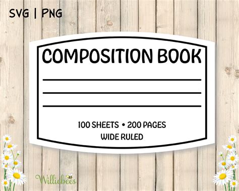 Composition Notebook Label Scrapbook Project Crafting Image Etsy