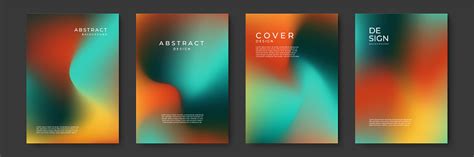 현대 추상 흐린 색상 그라데이션 패턴으로 설정된 흐린 배경입니다 브로셔 포스터 배너 전단지 및 카드를 위한 템플릿 컬렉션입니다 벡터 그림입니다 0명에 대한 스톡 벡터 아트