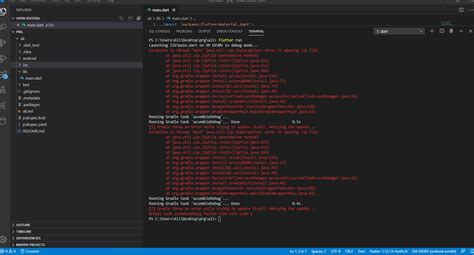 Java Flutter Gradle Threw An Error While Trying To Update Itself