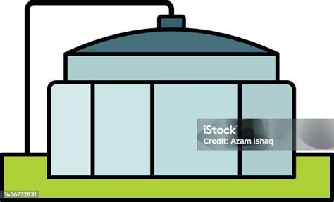 빗물 수확 탱크 개념 빠른 모래 필터 벡터 아이콘 디자인 수처리 및 정화 공장 기호 살균 및 여과 산업 표지판 담수화 생명 공학