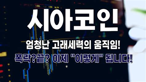 코인 시아 시아 코인전망 목표가 돌파 기회 잡아라 Youtube