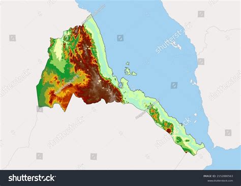 High Detailed Vector Eritrea Physical Map Stock Vector Royalty Free 2152880563 Shutterstock