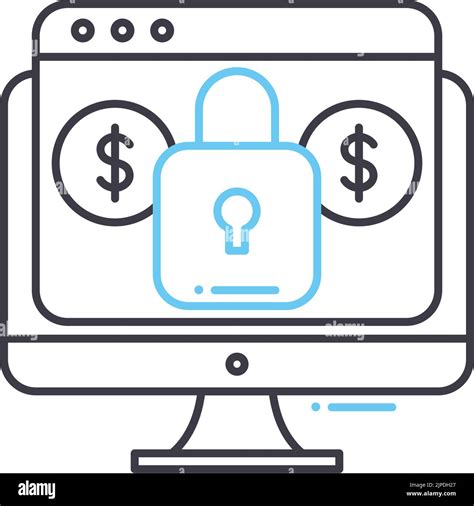secure line icon outline symbol vector illustration concept sign stock vector image and art alamy