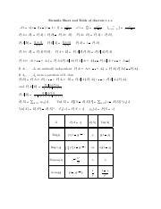 Midterm Formula Sheet Pdf Formula Sheet And Table Of Discrete R V S N Pk Npn 1q Pn K N 1q Pn