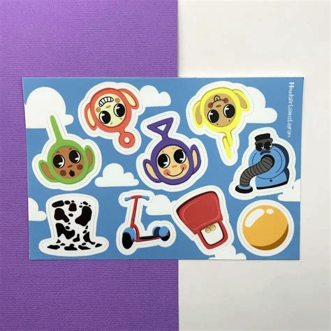 Teletubbies Sticker Sheet Vinyl Sticker Sheet Waterproof Vinyl