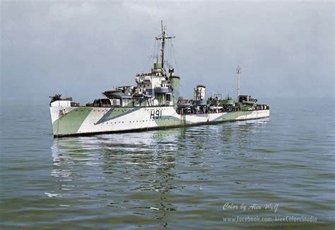 Hms Bulldog H91 B Class Destroyer 1929 1931 Color