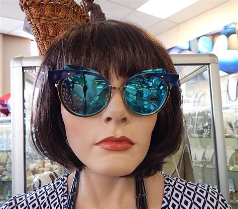 Blue Mirror Lens Sun Glasses Napier Antiques