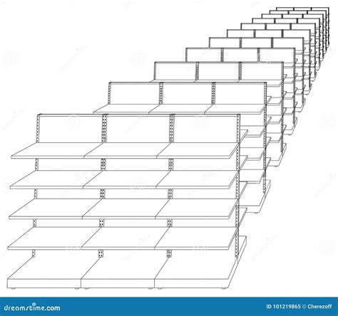 Racks With Shelves Sketch Vector Stock Vector Illustration Of Digital Storage 101219865