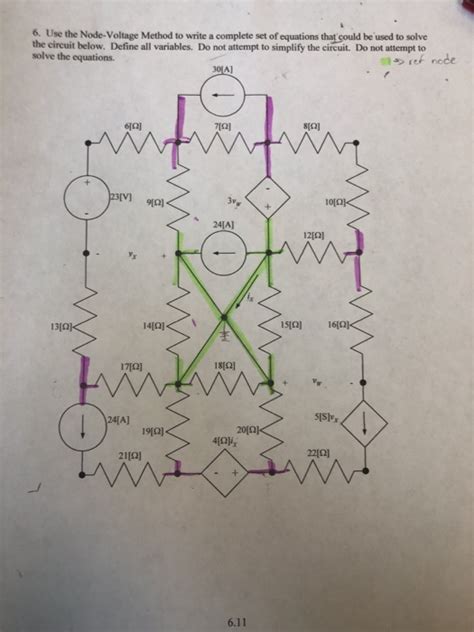 Solved 6 Use The Node Voltage Method To Write A Complete
