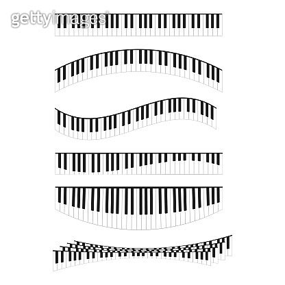 Piano Keyboards Curved Line Different Types Shape Set Vector 이미지 1271577719 게티이미지뱅크