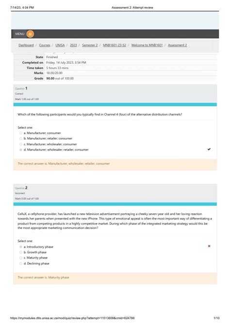 Mnb1601 Assignment 2 Semester 2 2023 Mnb1601 Business Management Ib
