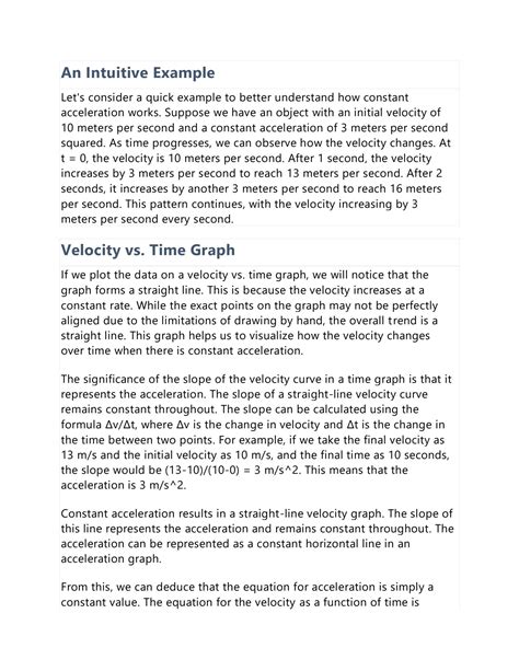Solution Motion With Constant Acceleration In Physics Equations Velocity Position