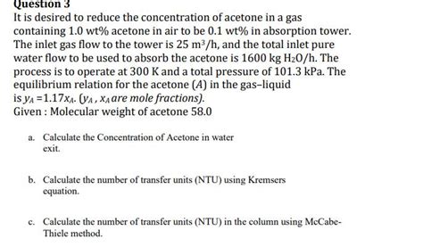 Solved Question 1 Oxygen O Is Diffusing Throug Solutioninn