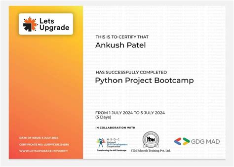 Ankush Patel On Linkedin Letsupgrade Pythonprojectbootcamp