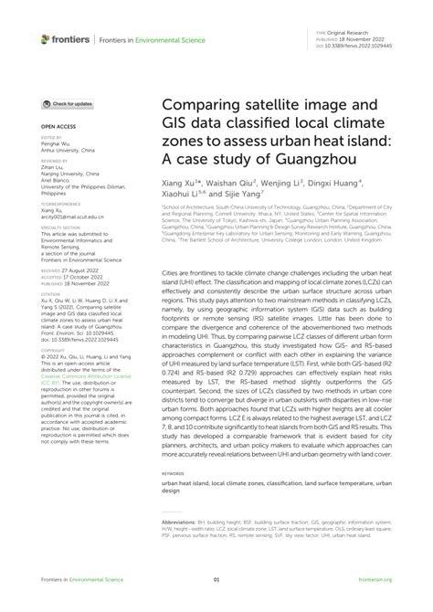 Pdf Comparing Satellite Image And Gis Data Classified Local Climate