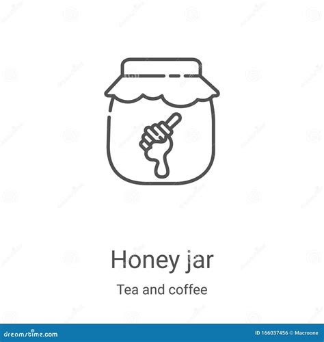Honey Jar Icon Vector From Tea And Coffee Collection 细线蜜罐轮廓图标矢量图插图 用于线性符号 向量例证 插画 包括有 食物 本质