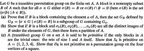 Abstract Algebra Prove That A Doubly Transitive Group Is Primitive