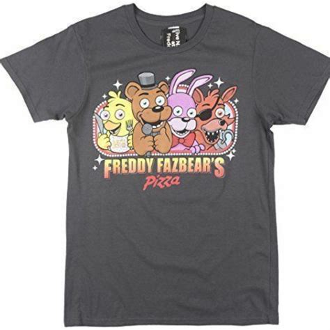 Five Nights At Freddys Freddy Fazbears Pizza Charcoal T Shirt New Xl