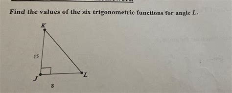[answered] find the values of the six trigonometric functions for angle