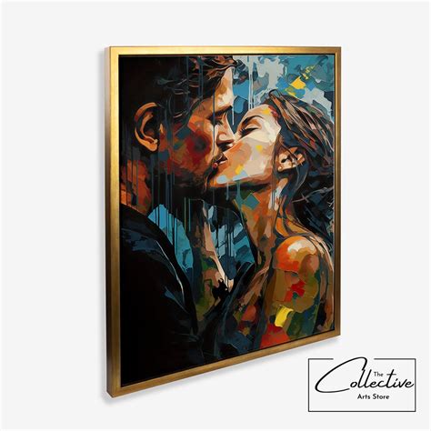 Sensual Canvas Man Woman Kissing Erotic Art Love Wall Decor Love T