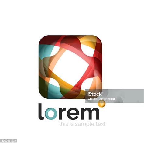 겹치는 부드러운 모양으로 만든 추상적인 기하학적 로고 0명에 대한 스톡 벡터 아트 및 기타 이미지 0명 고리 사슬 곡선 Istock