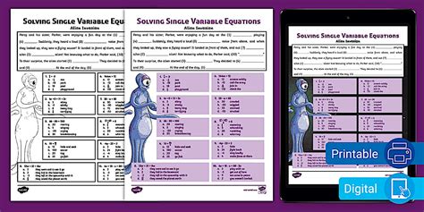 Sixth Grade Solving Single Variable Equations Math Libs