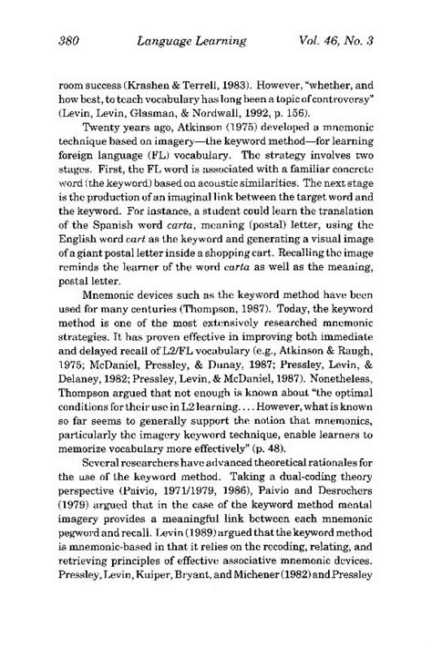 PDF Exploring New Applications Of The Keyword Method To Acquire English Vocabulary DOKUMEN TIPS