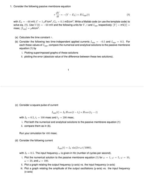 Solved Please Help Me Write The Matlab Code The Template Chegg