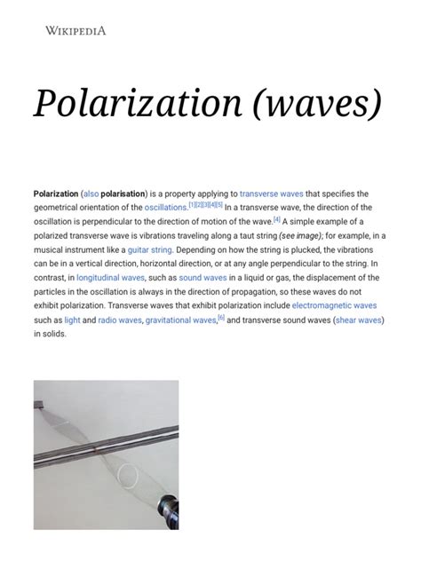 Polarization Waves Pdf Polarization Waves Waves