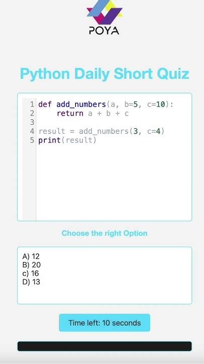 Python Quiz Python Pythonprogramming Pythontutorial