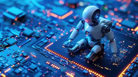 Premium Photo Isometric Robotic On Processor Chip 3d Robot Chatbot Ai In Science And Business