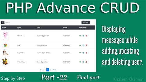 Php Advance Crud Final Part Displaying All Operation Messages Part 22 Youtube