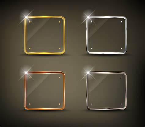 Glossy Web Rounded Square Button Set 2005646 Vector Art At Vecteezy