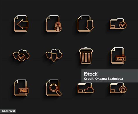라인 Psd 파일 문서 검색이 포함된 문서 다음 페이지 화살표 클라우드 스토리지 텍스트 폴더 별표 다운로드 Txt 및 휴지통