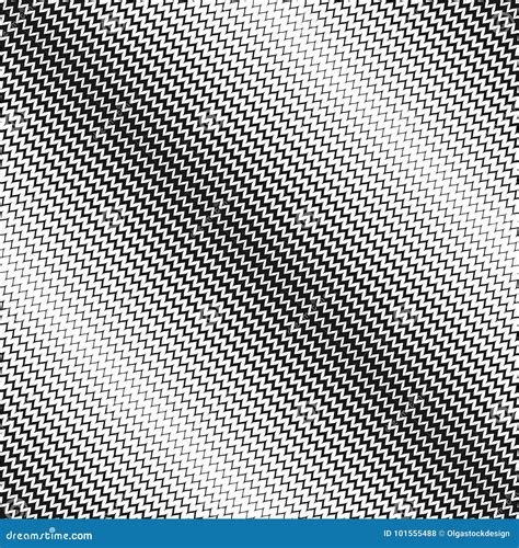 Vector Halftone Seamless Pattern Diagonal Zig Zag Lines Stock Vector