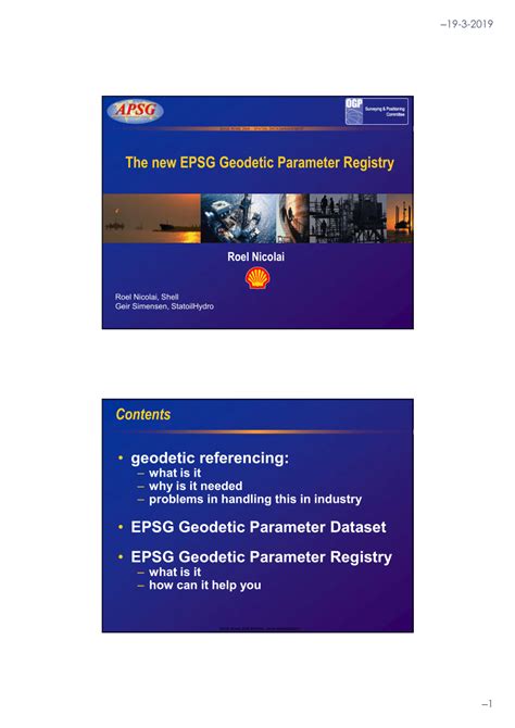PDF The New EPSG Geodetic Parameter Registry