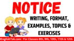 Notice Writing For Class CBSE Format Topics Exercises ETC
