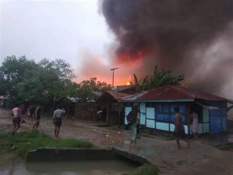 Dvb စစ်တွေမြို့ အုန်းတောကြီး စစ်ဘေးရှောင်စခန် းမီးလောင်၊ ကလေးငယ် ၁ ဦး သေဆုံး