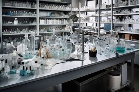 A Laboratory Full Of Test Tubes Beakers And Microscopes For Research