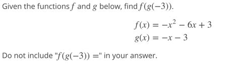 Solved 1 Given The Functions F And G Below Find