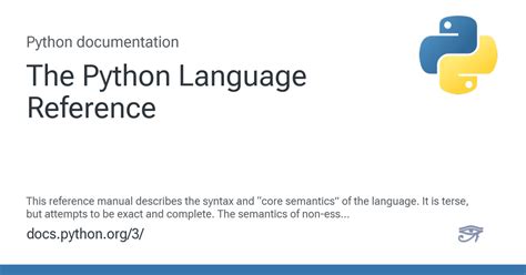 The Python Language Reference — Python 3150a0 Documentation
