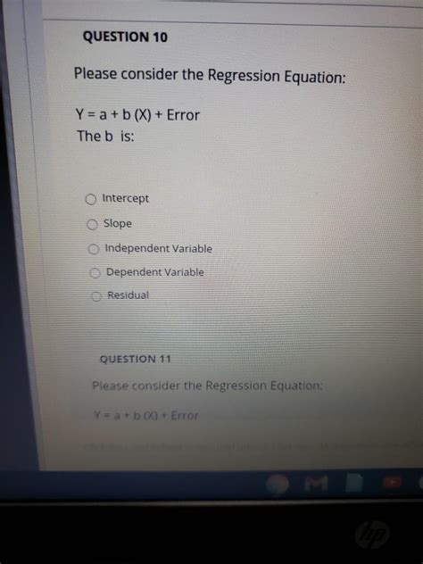 Solved Question 9 Please Consider The Regression Equation Y