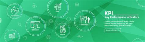Kpi Key Performance Indicators Web Header Banner And Icon Set Stock Vector Illustration Of