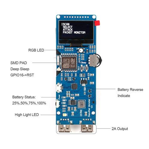 Makerfocus Dstike Esp8266 Development Board Wifi Deauther Monster Modu