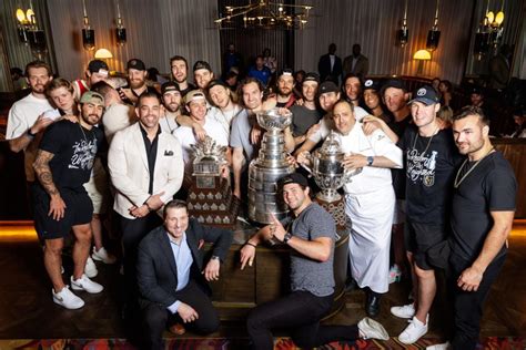Vegas Golden Knights Bring All Three Championship Trophies To Party At