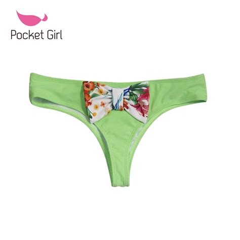 2017 Plus Size S Xl Women Swimwear Bow Thong Separates Swimsuit Bow Bathing Suit Brazilian Tanga