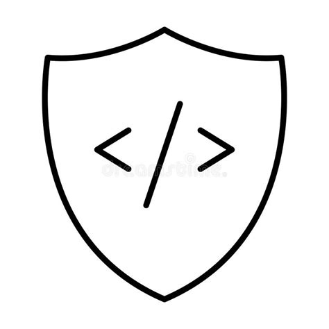 shield icon illustration with coding programming editor safety icon