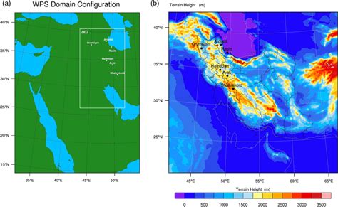 A Two Nested Domains Used In The Wrf Simulations With Horizontal Download Scientific Diagram