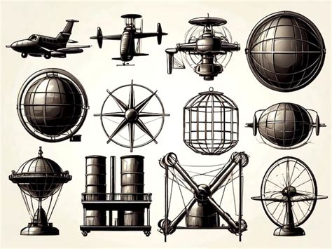 Premium Vector Vector Set Of Aerial Objects Isolated